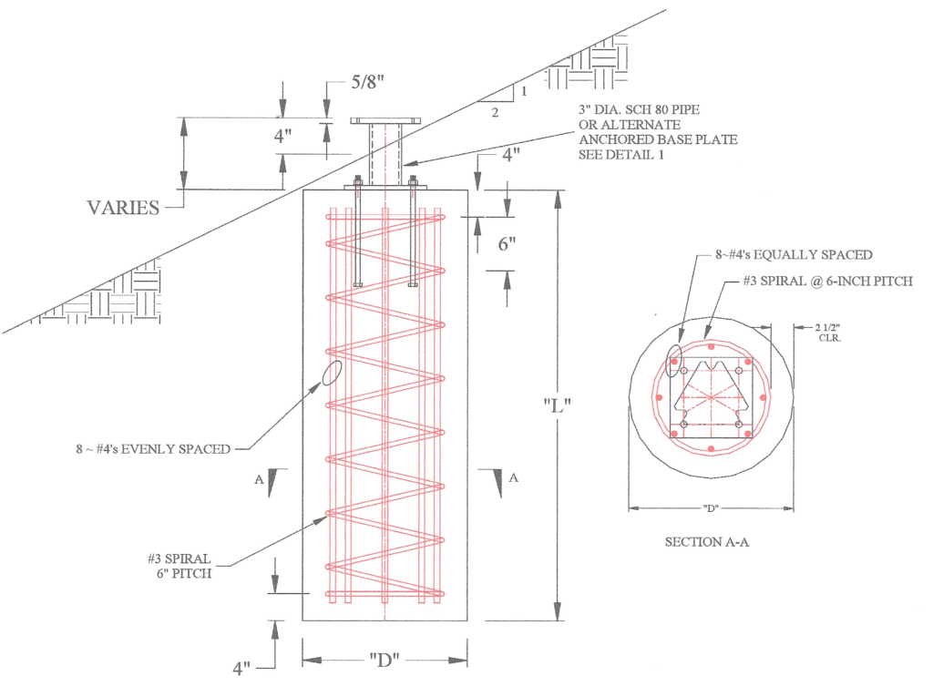 Sign & Lighting Standard Foundation Design on Slopes (Report #405160-22 ...