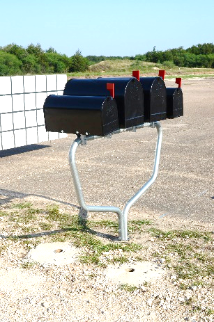 Multiple Mailbox System On 56-inch Hanger-Type Thin-Walled Galvanized ...