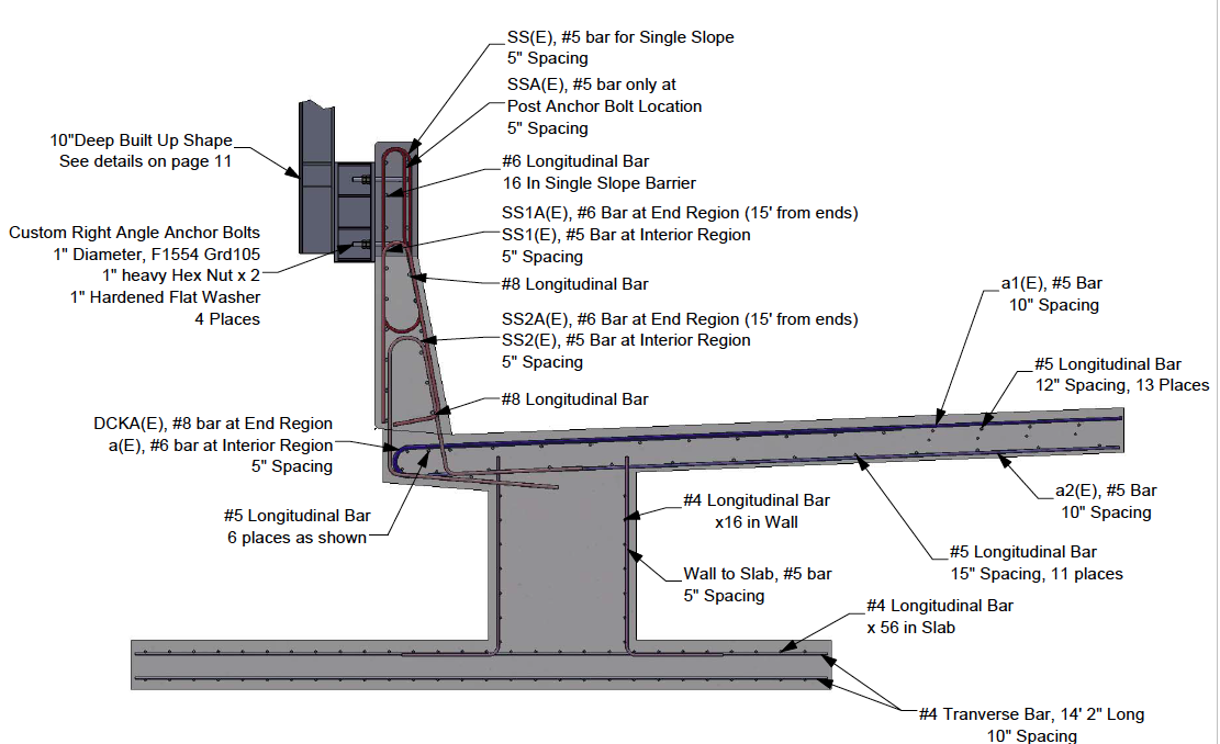 F-Shape Barrier on Cantilevered Bridge Deck with Noise Wall Panels ...