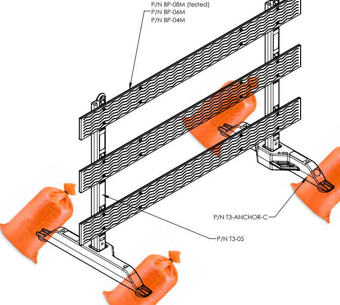 PSS Anchor Mast Type III Barricade - Roadside Safety Pooled Fund