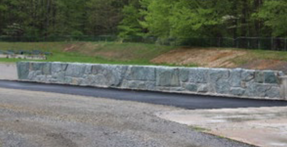 Crash Test Stone Faced Concrete Bridge Rail - Roadside Safety Pooled Fund